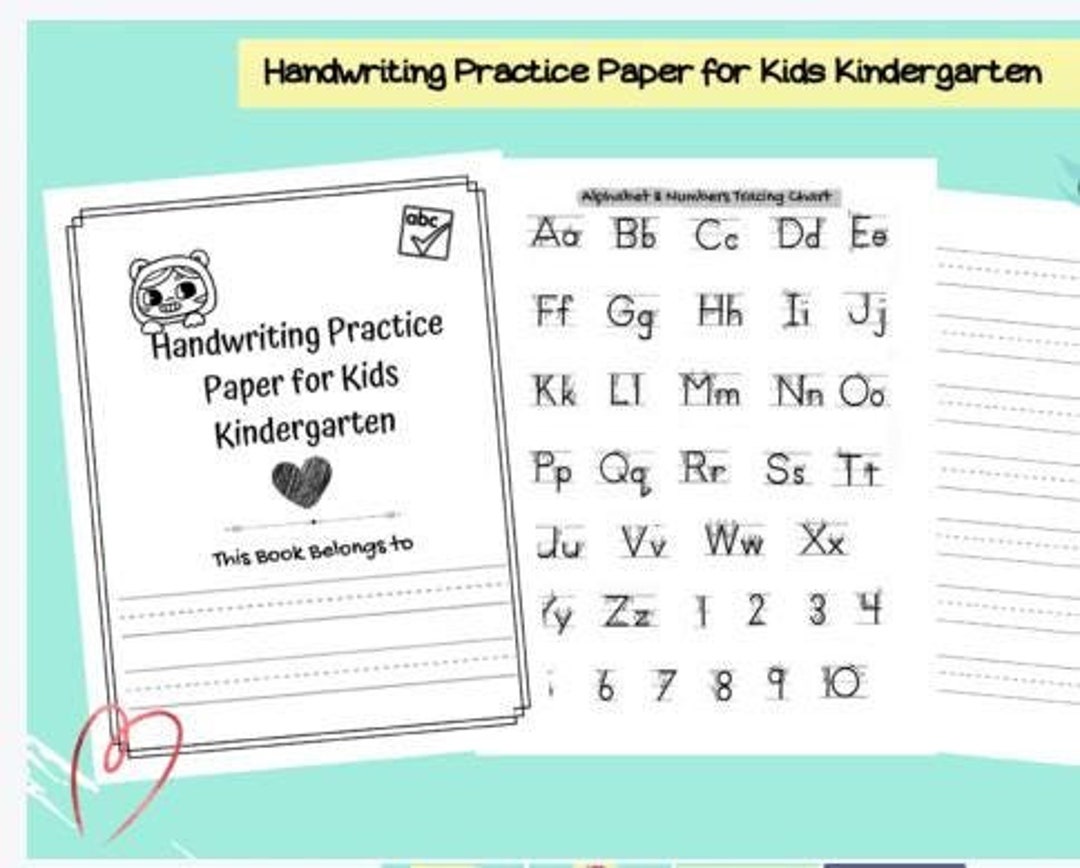 Handwriting Practice Sheets for Kindergarten, Learning Aid, Alphabet ...