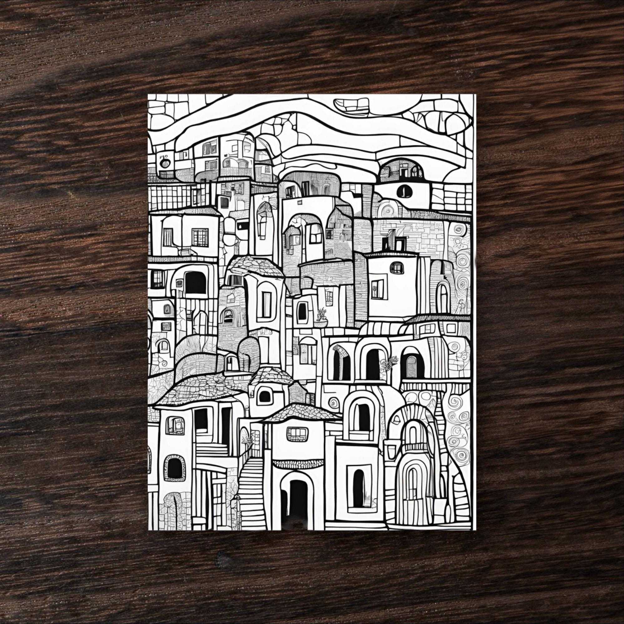 Hundertwasser Coloring Book, Adult Art Therapy, Mindful Creative Escape ...
