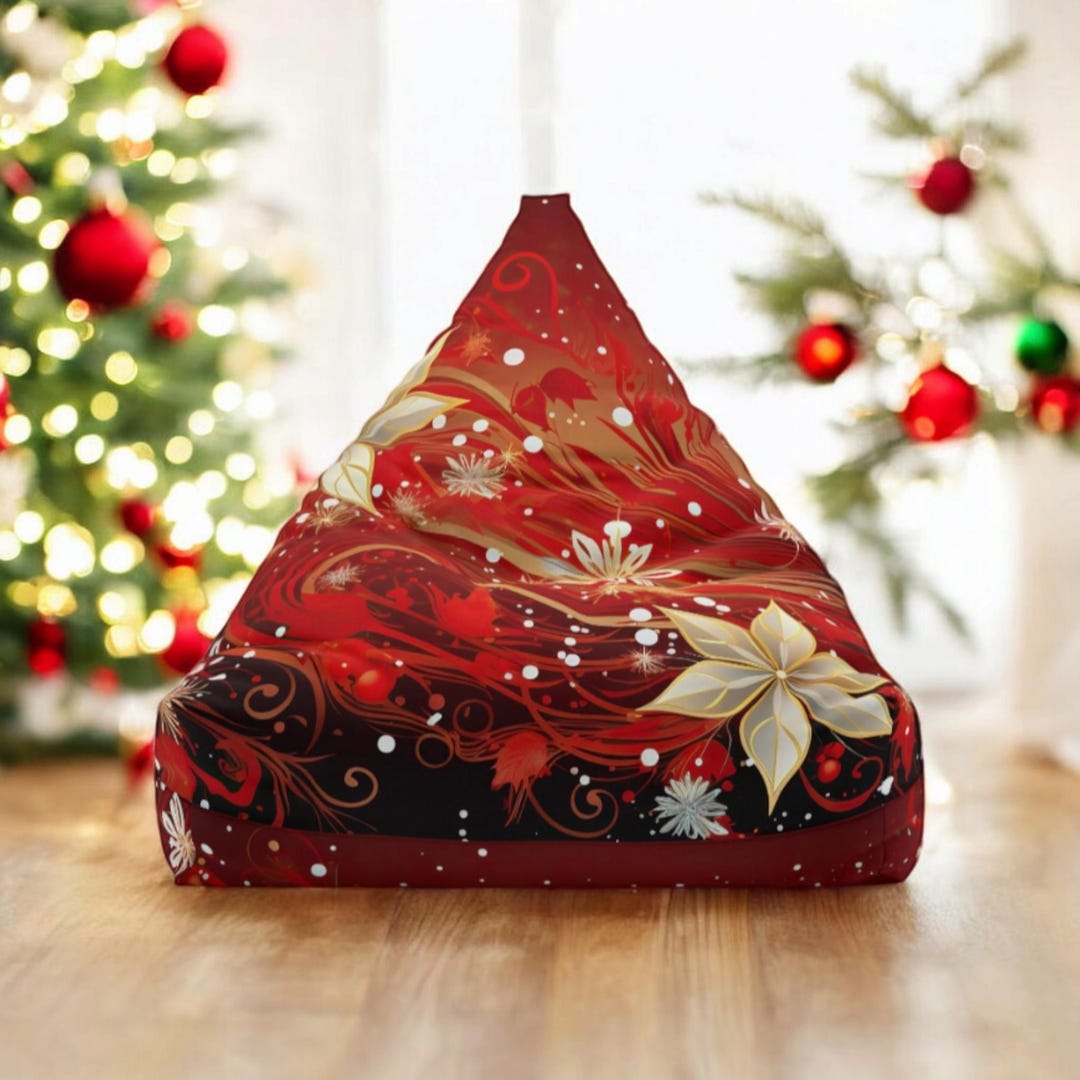 Christmas Bean Bag Chair Cover, Holiday Decor, Festive Furniture ...