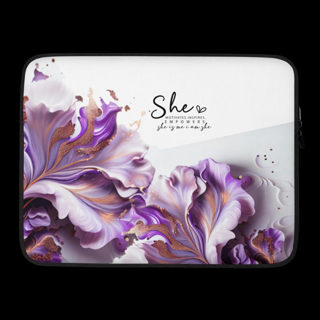 Paintflower-splash Lila Laptop Sleeve, Gift for Her, Modern Tech Case ...