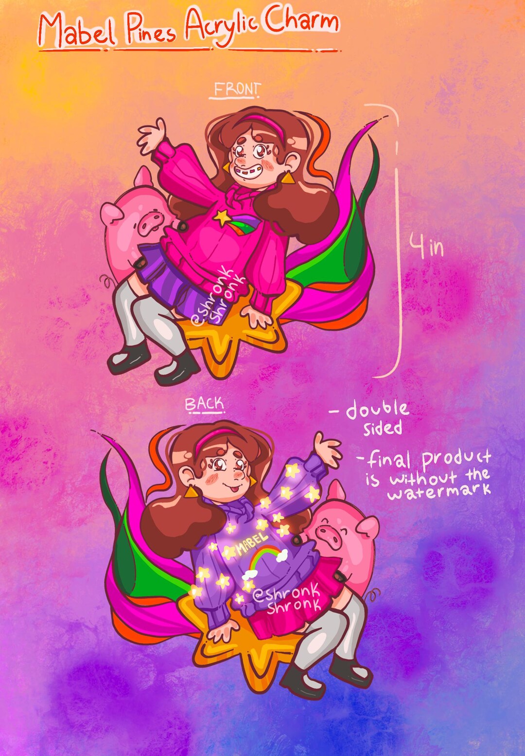 Mabel Pines and Waddles Acrylic Charm (preorder) - Etsy