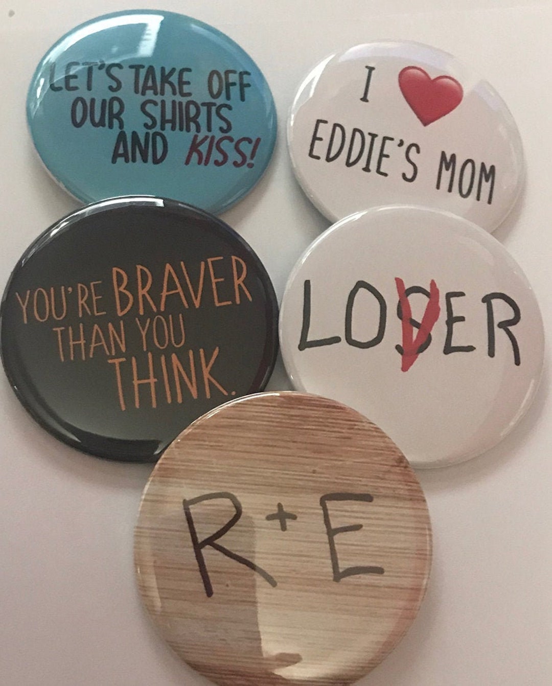 The Losers Club - Reddie Inspired - Quote Set of 8 Buttons or Magnets 1 ...