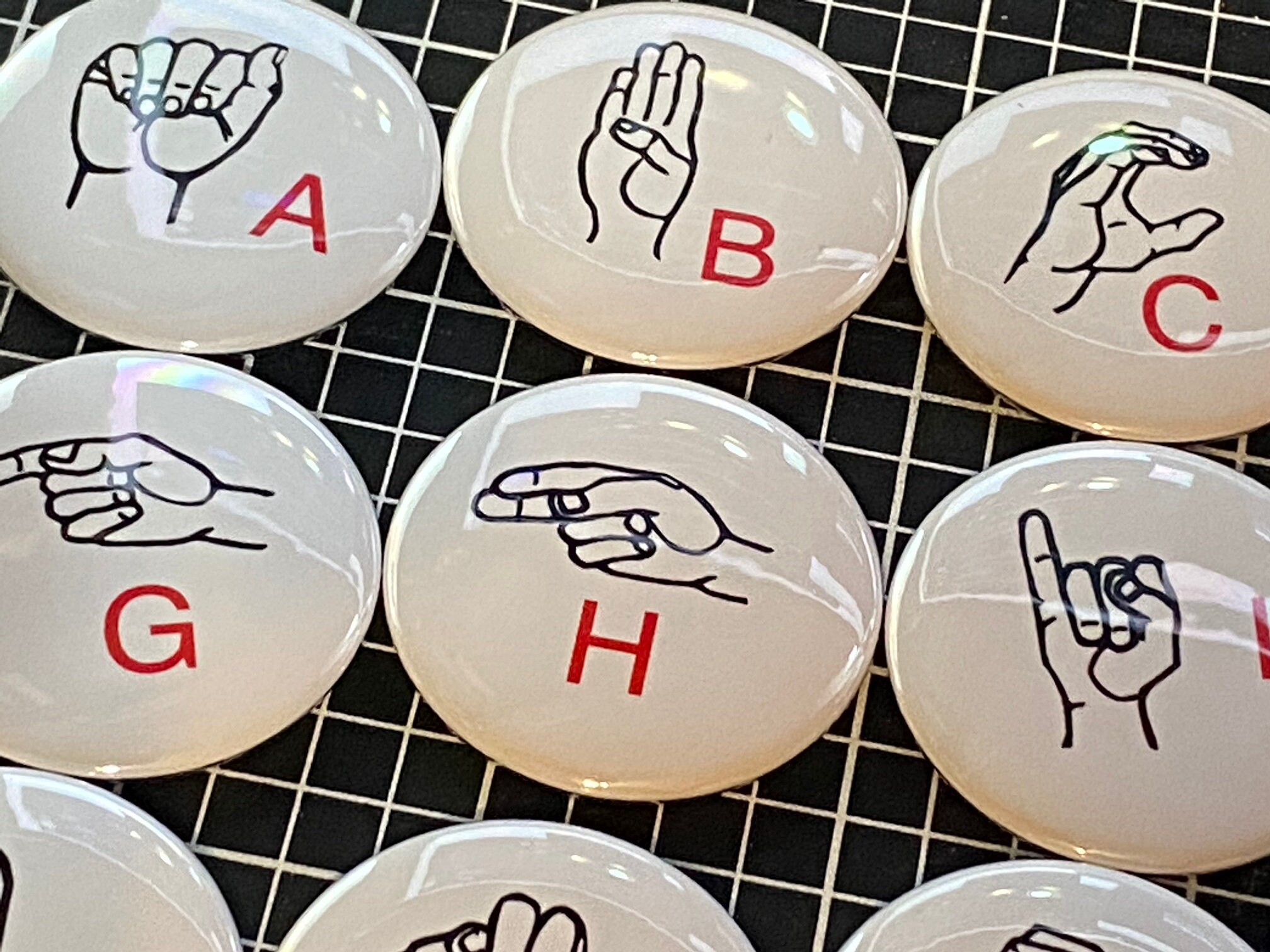 ASL Abcs Alphabet 1.5 Inch Buttons or Magnets Full | Etsy