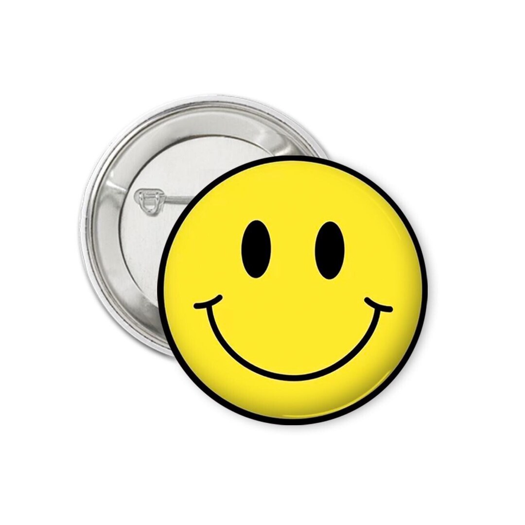 Classic Smiley Face Pin Pinback Button or Magnet 1 Inch, 1.5 or 2.25 ...