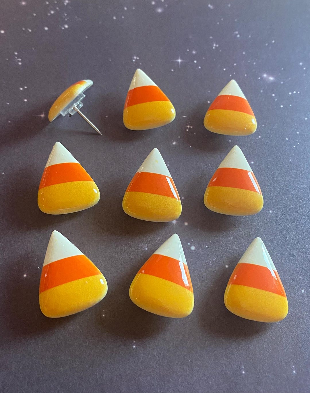 9 Halloween Push Pins, Candy Corn, Office Decor, Novelty Thumb Tacks ...