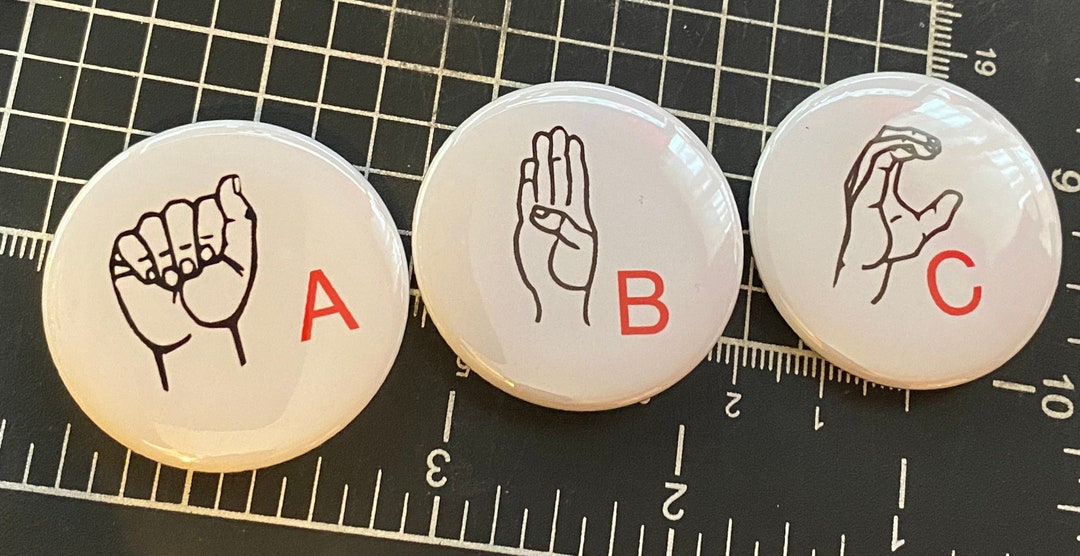 ASL Abcs - Alphabet - 1.5 Inch Buttons or Magnets - Full Alphabet ...