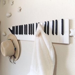 Wooden Piano Coat Rack | Key Piano Coat Rack | Piano Wall Hanger | Wall ...