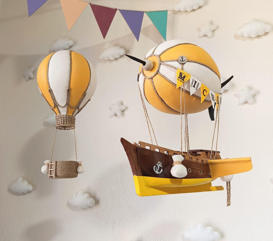 Airship | Steampunk Airship | Hot Air Balloon Decor | Baby Shower Gift ...