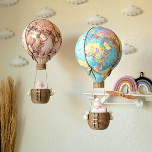 Hot Air Balloon Decor | World Map Air Balloon | Home Decor | Nursery ...
