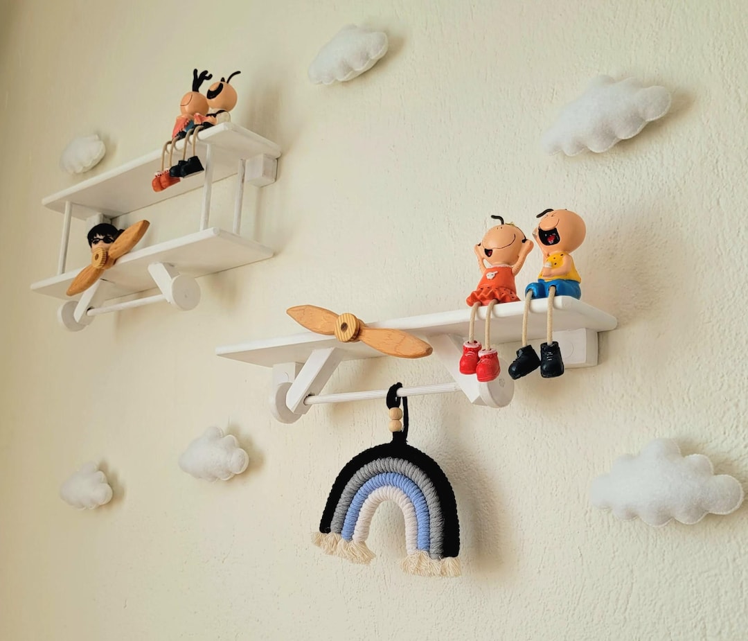 Custom Airplane Shelf: Wooden Biplane, Nursery Decor - Etsy
