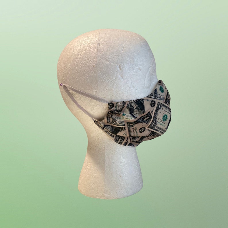 Money Face Mask, Cash Face Mask, Money Print Fabric, Dollar Bill Mask ...