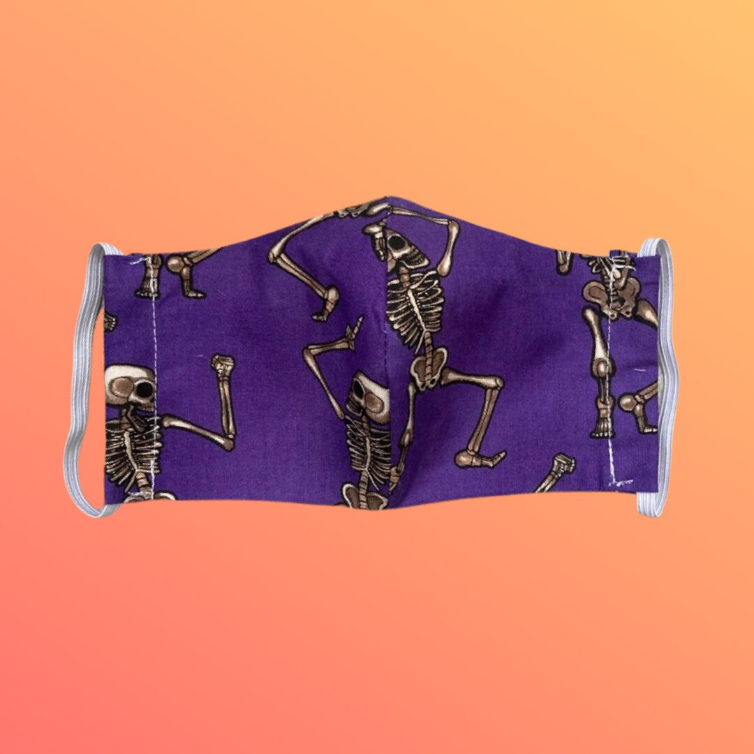 Skeleton Face Mask Dancing Skeletons Skeleton Fabric - Etsy