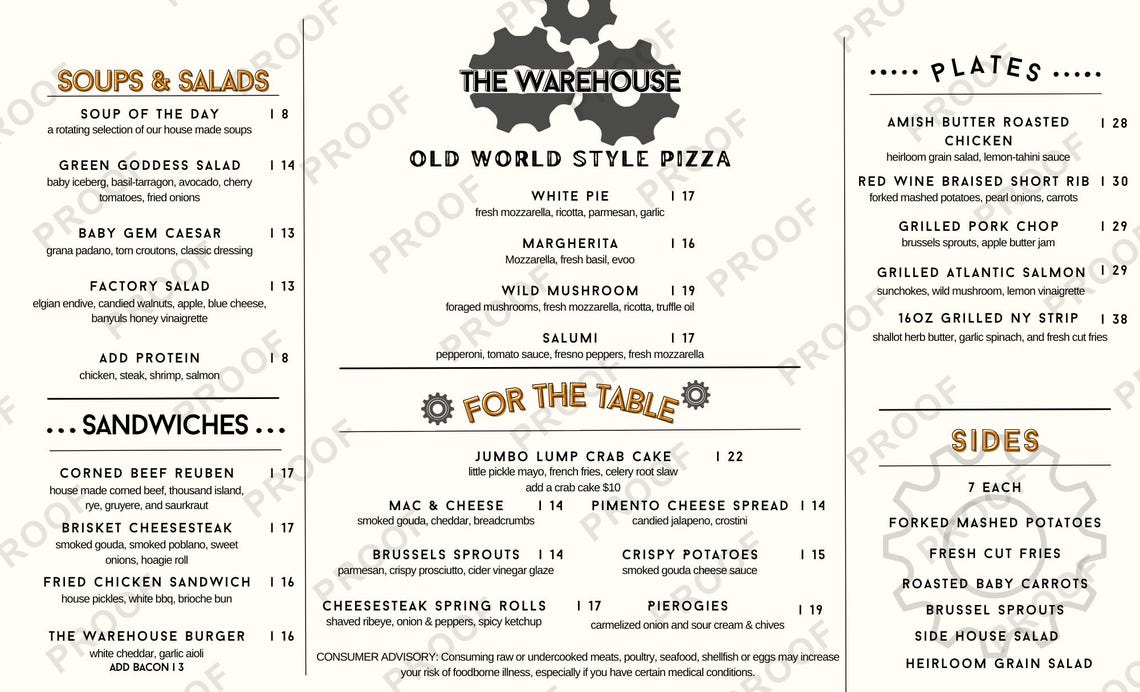 Canva Template for High-end Industrial-style Restaurant Menu. Dinner ...