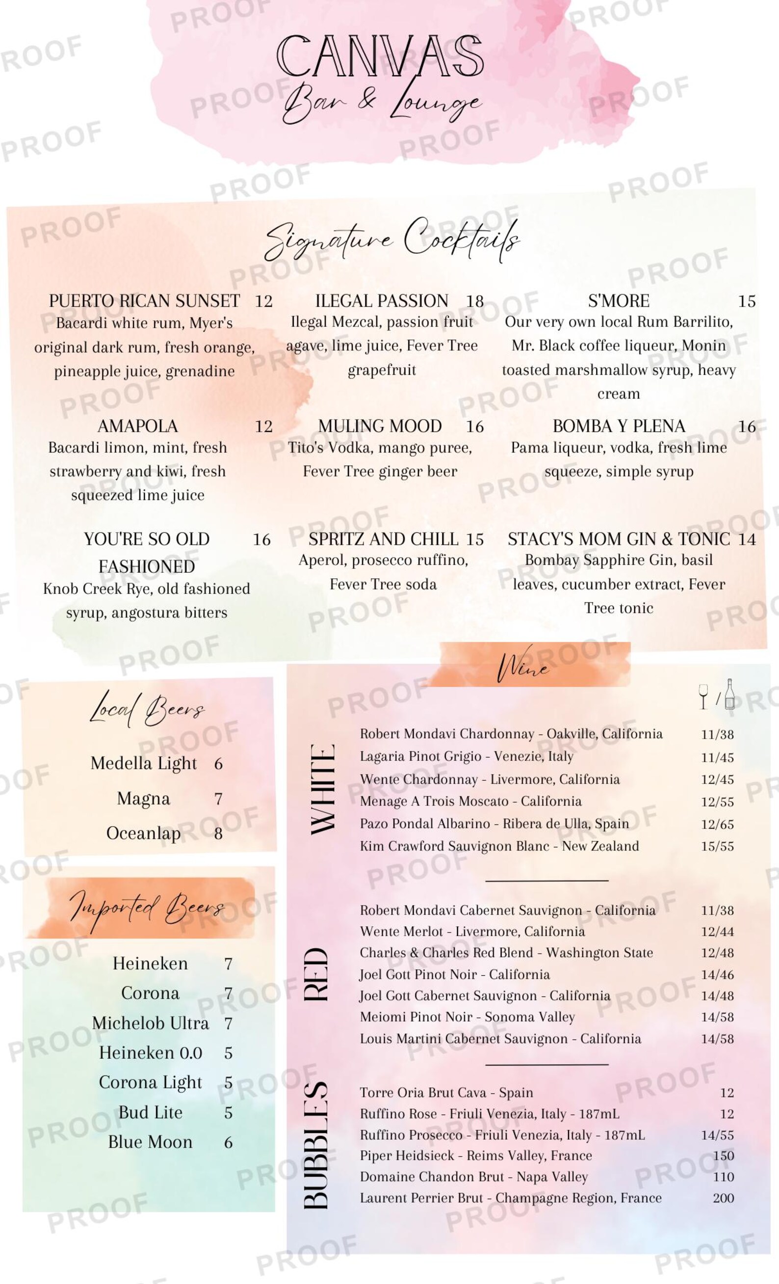 Canva Template for Pastel Color Restaurant Menu. Dinner, and Bar. 8.5 X ...