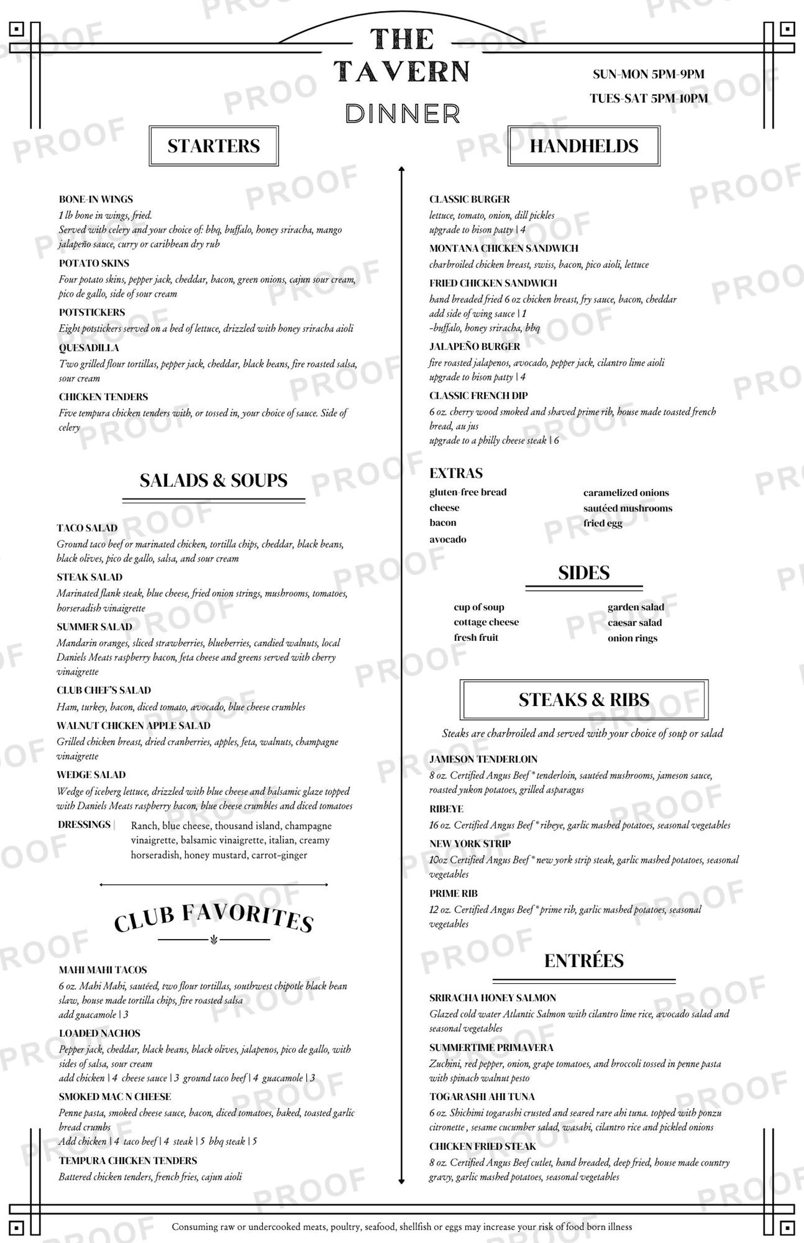 Canva Template for Modern Luxury American Restaurant Menu. Dinner Menu ...