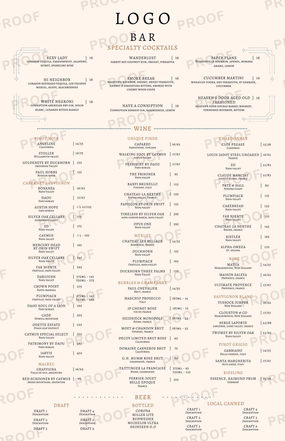 Canva Template for High-end Seafood Restaurant Menu. Lunch, Dinner, and ...