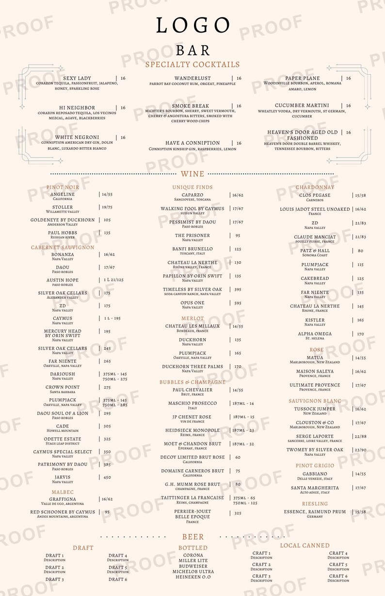 Canva Template for High-end Seafood Restaurant Menu. Lunch, Dinner, and ...