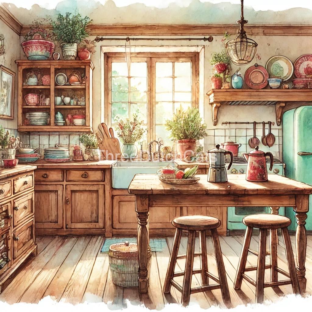 Shabby Chic Rustic Kitchen Clipart - 10 High-quality Watercolor Jpgs ...