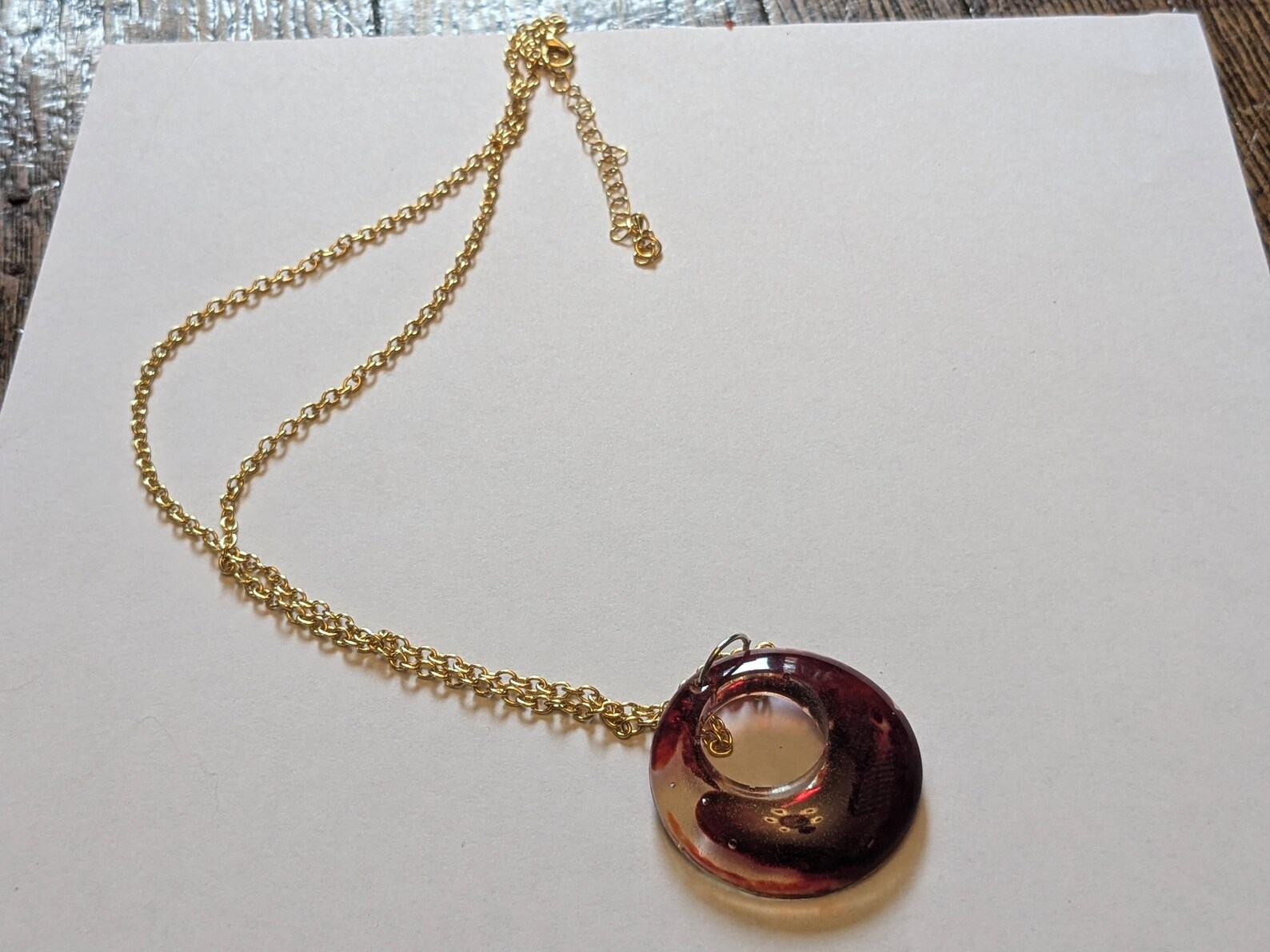 Resin Ruby Red Swirl Necklace - Etsy