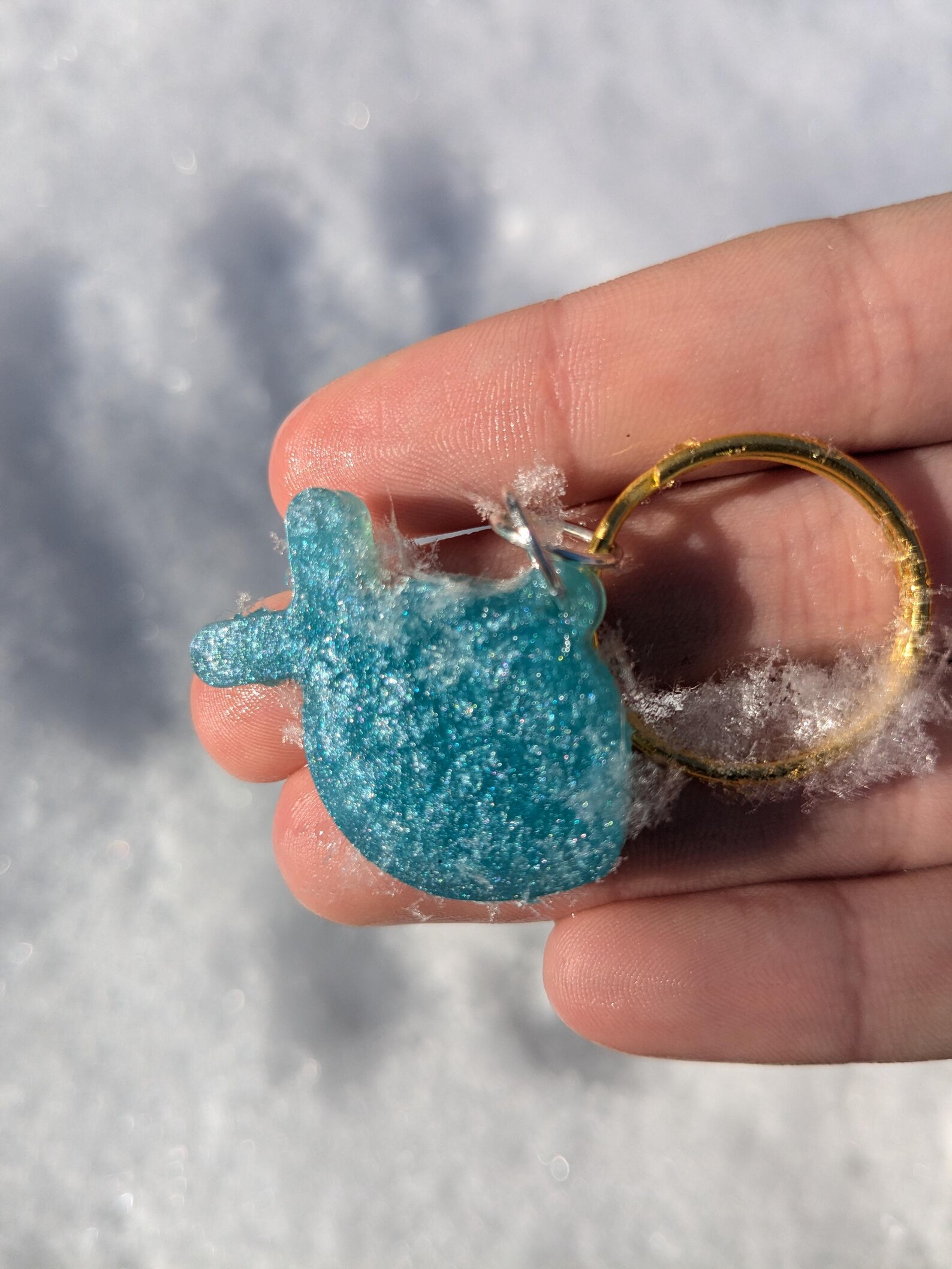 Cute, Resin, Fish, Teal, Keychain :) - Etsy