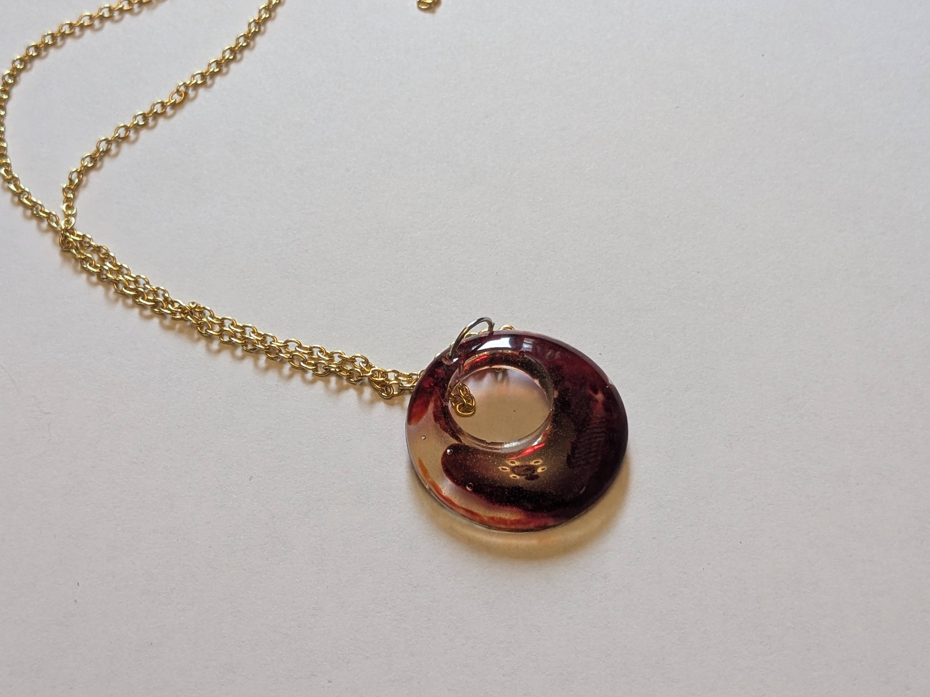 Resin Ruby Red Swirl Necklace - Etsy
