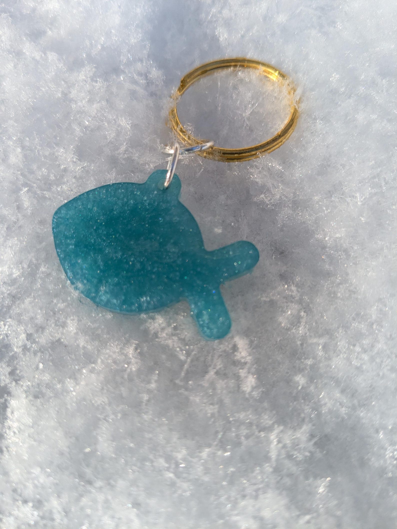 Cute, Resin, Fish, Teal, Keychain :) - Etsy