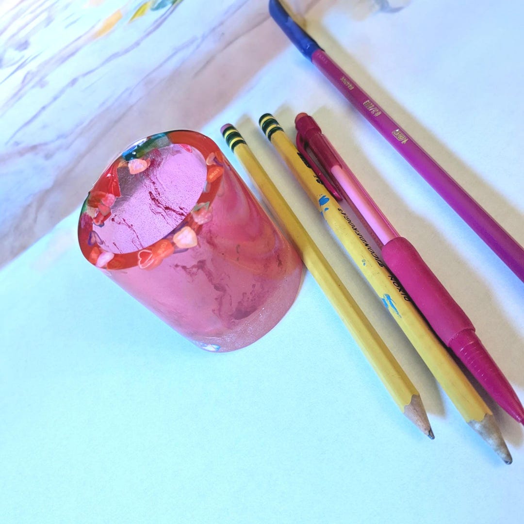 Valentine's Day Pencil Holder Pink and Red - Etsy