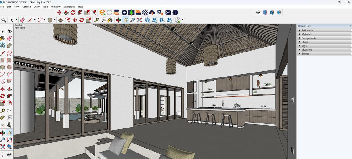 Tropical Design Model Sketchup Architecture - Etsy