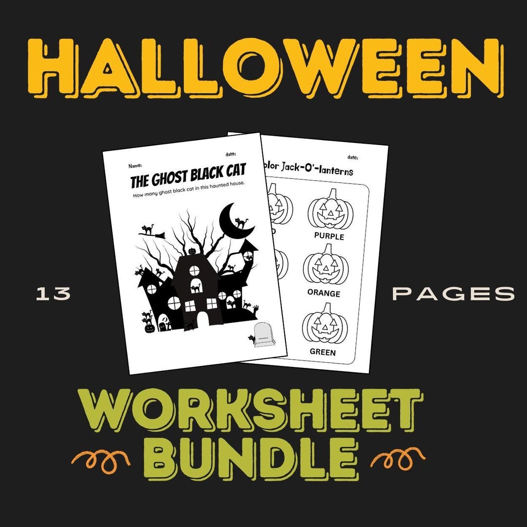 Halloween Printable Activities Pack Fun Games for All Ages Party Games ...