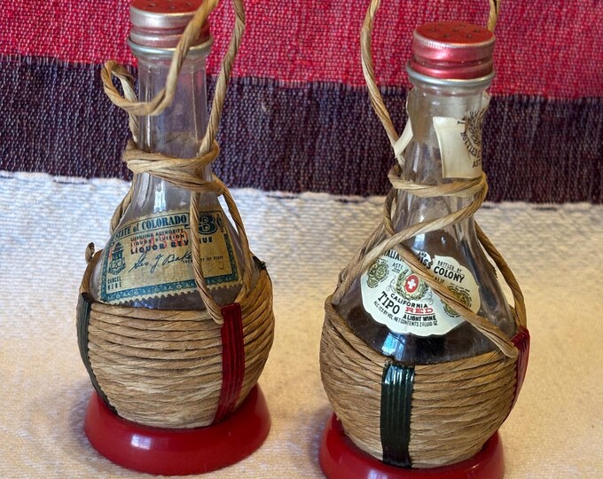 Vintage 1950s Italian Swiss Colony Wine Bottle Salt Pepper Shakers - Etsy