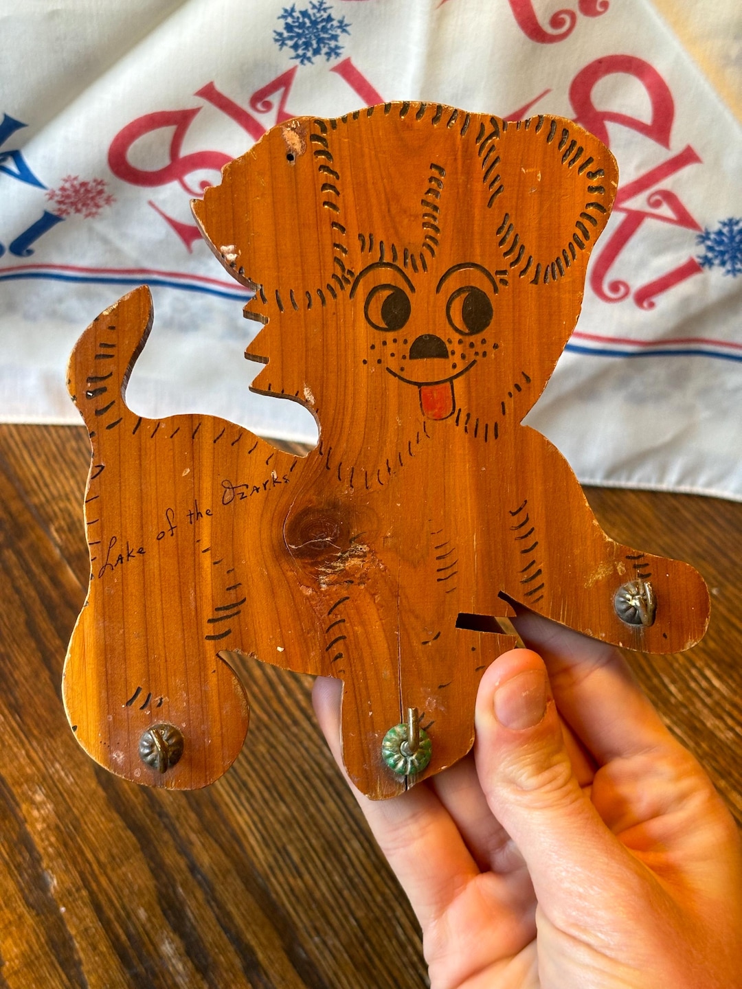 Vintage Wooden Dog Key Hook Plaque Lake of the Ozarks Souvenir - Etsy