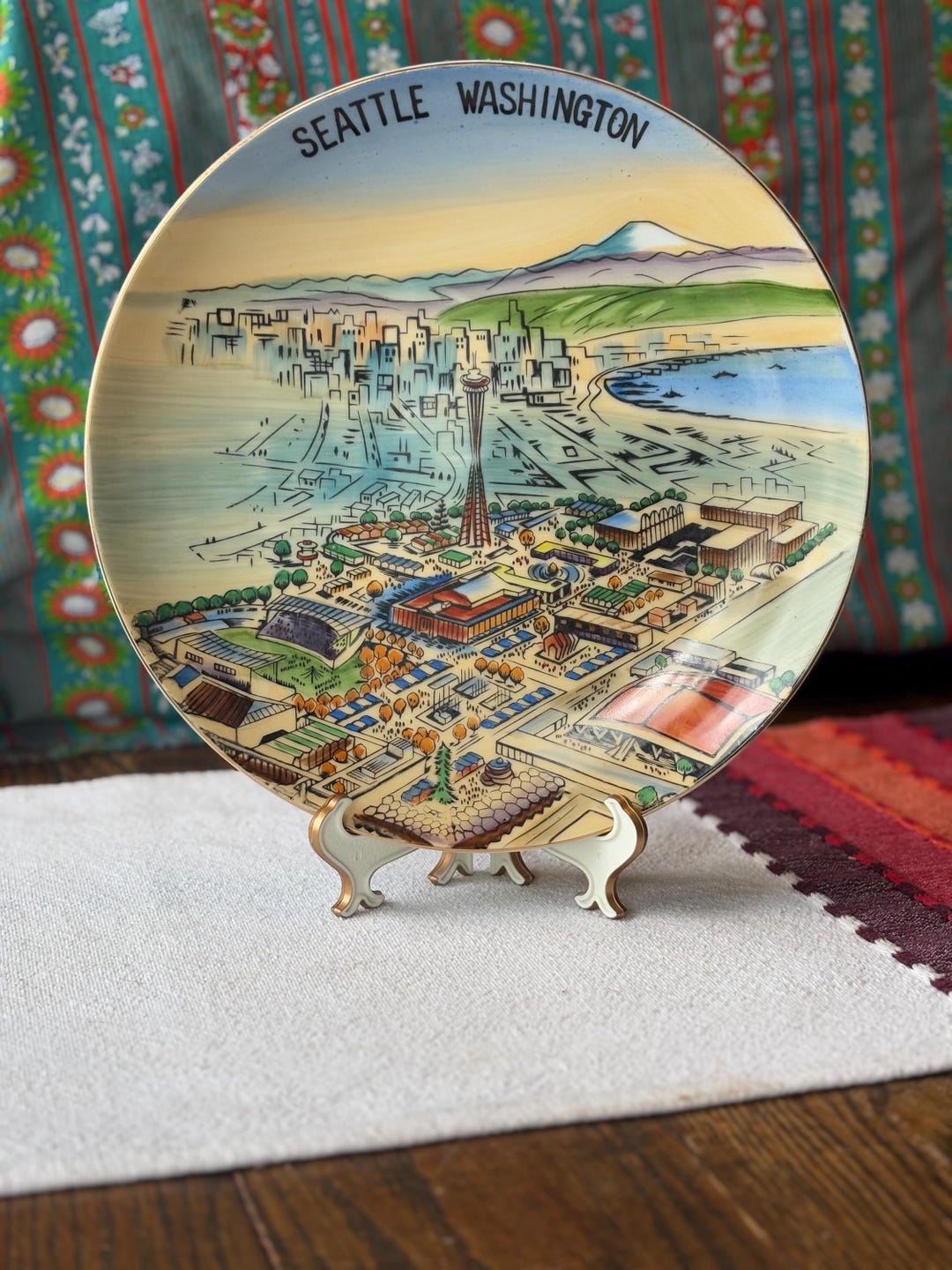 Vintage Seattle Washington Hand-painted Souvenir Decorative Plate - Etsy