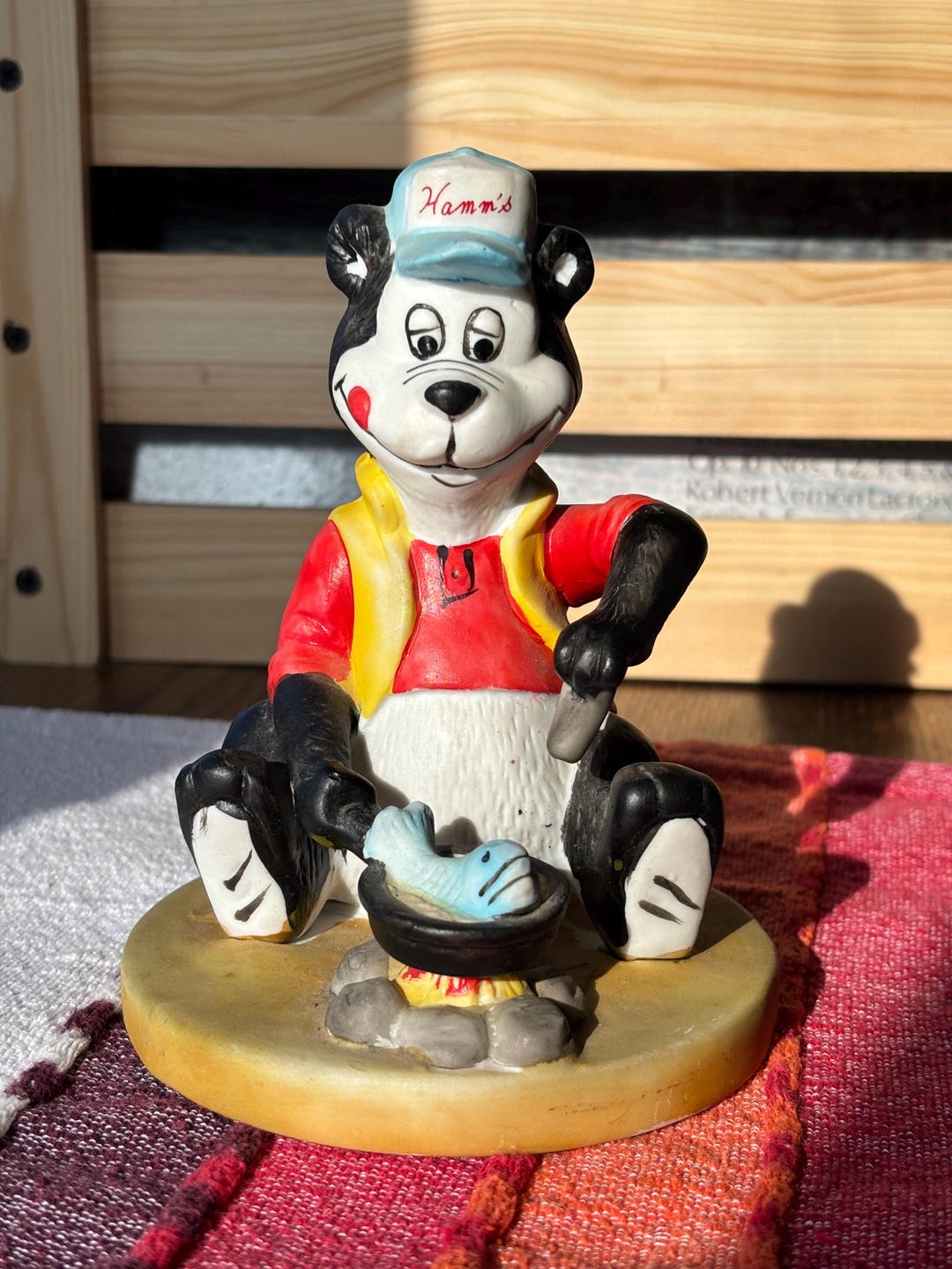 Hamm's Beer Bear Camp Cooking Fish Ceramic Figurine - Etsy