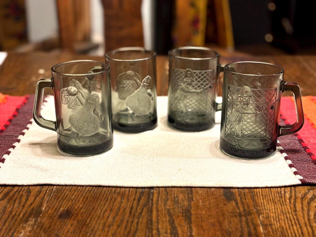 Vintage 1970s Mcdonald’s Glass Brand Character Mugs • Grimace • Captain ...