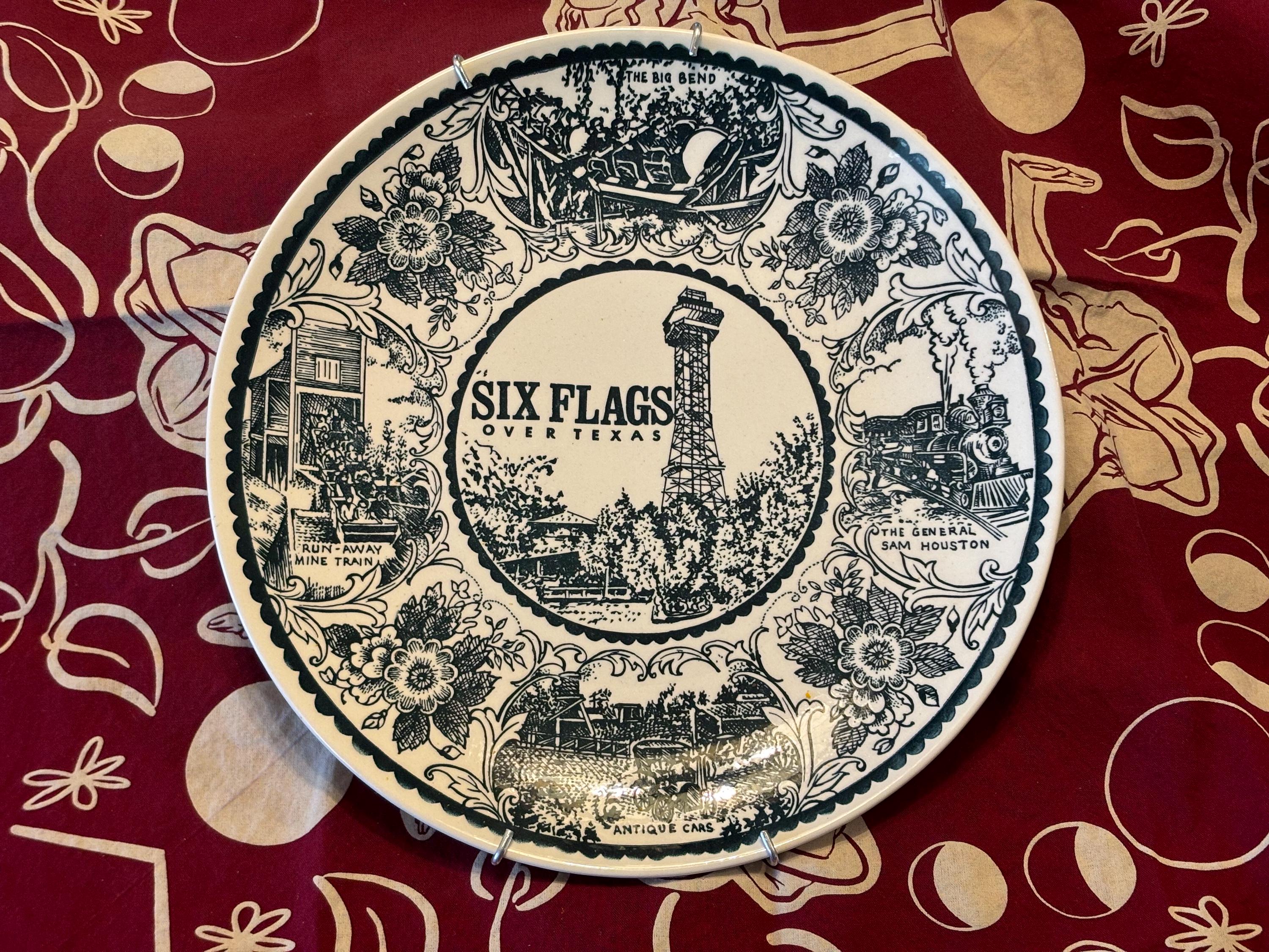 Vintage Six Flags of Texas Them Park Souvenir Decorative Collectible ...