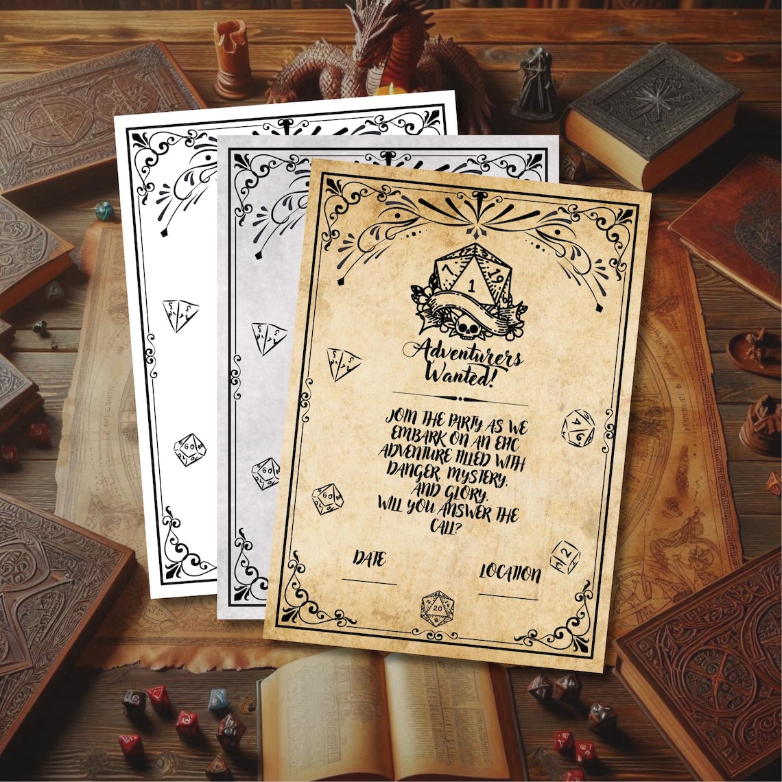 D&D Printable Invitation, Digital Dnd Party Invite, TTRPG Campaign ...