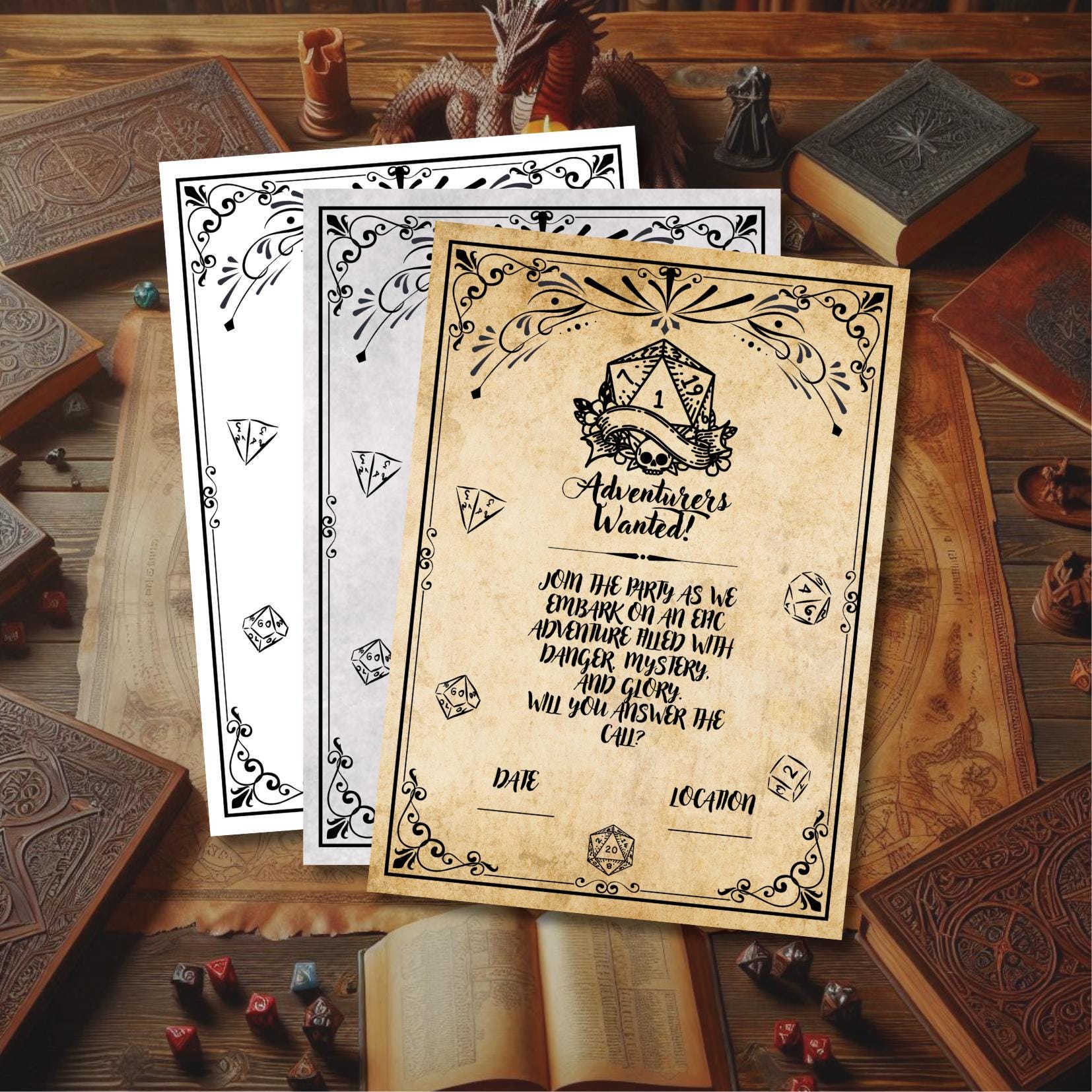 D&D Printable Invitation, Digital Dnd Party Invite, TTRPG Campaign ...