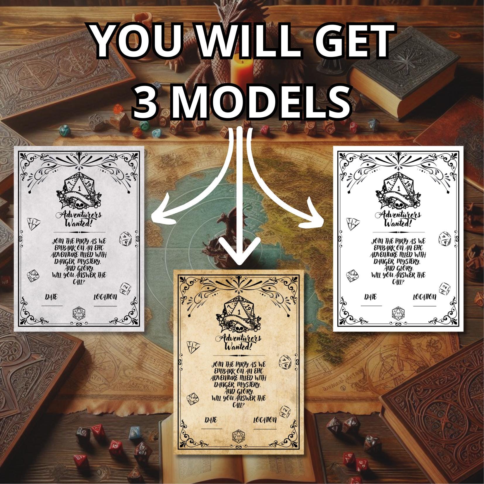 D&D Printable Invitation, Digital Dnd Party Invite, TTRPG Campaign ...