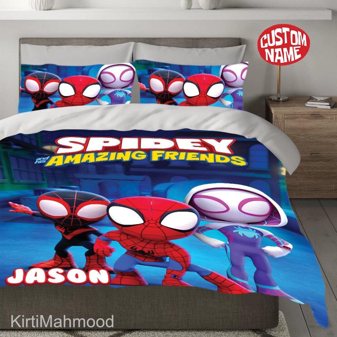 Spidey and His Amazing Friends Personalized Bedding Set, Spiderman ...