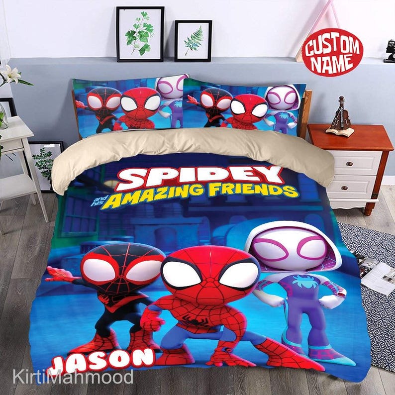 Spidey and His Amazing Friends Personalized Bedding Set, Spiderman ...