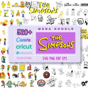 Simpsons Clip Art Bundle, Simpsons Png Cut Files for Cricut ...
