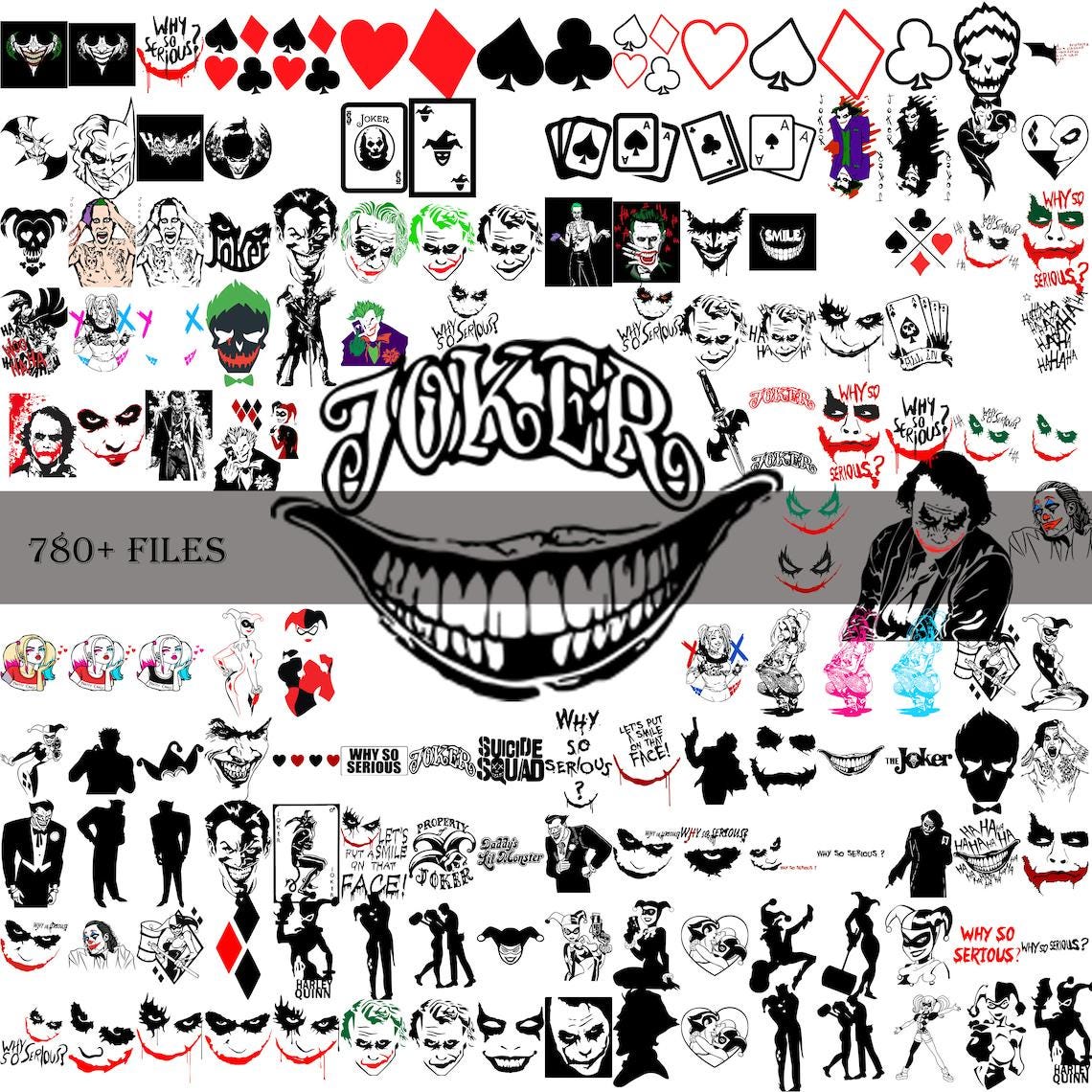 750+ JOKER SVG Designs, Png Bundle Layered Item, Why so Serious, Cricut ...