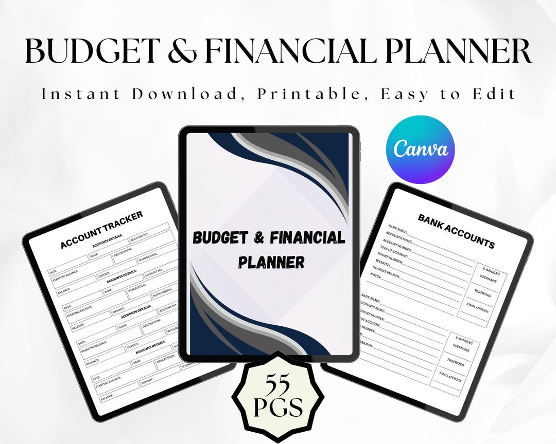 Editable Budget Planner PDF: Printable Financial Organizer for Women ...