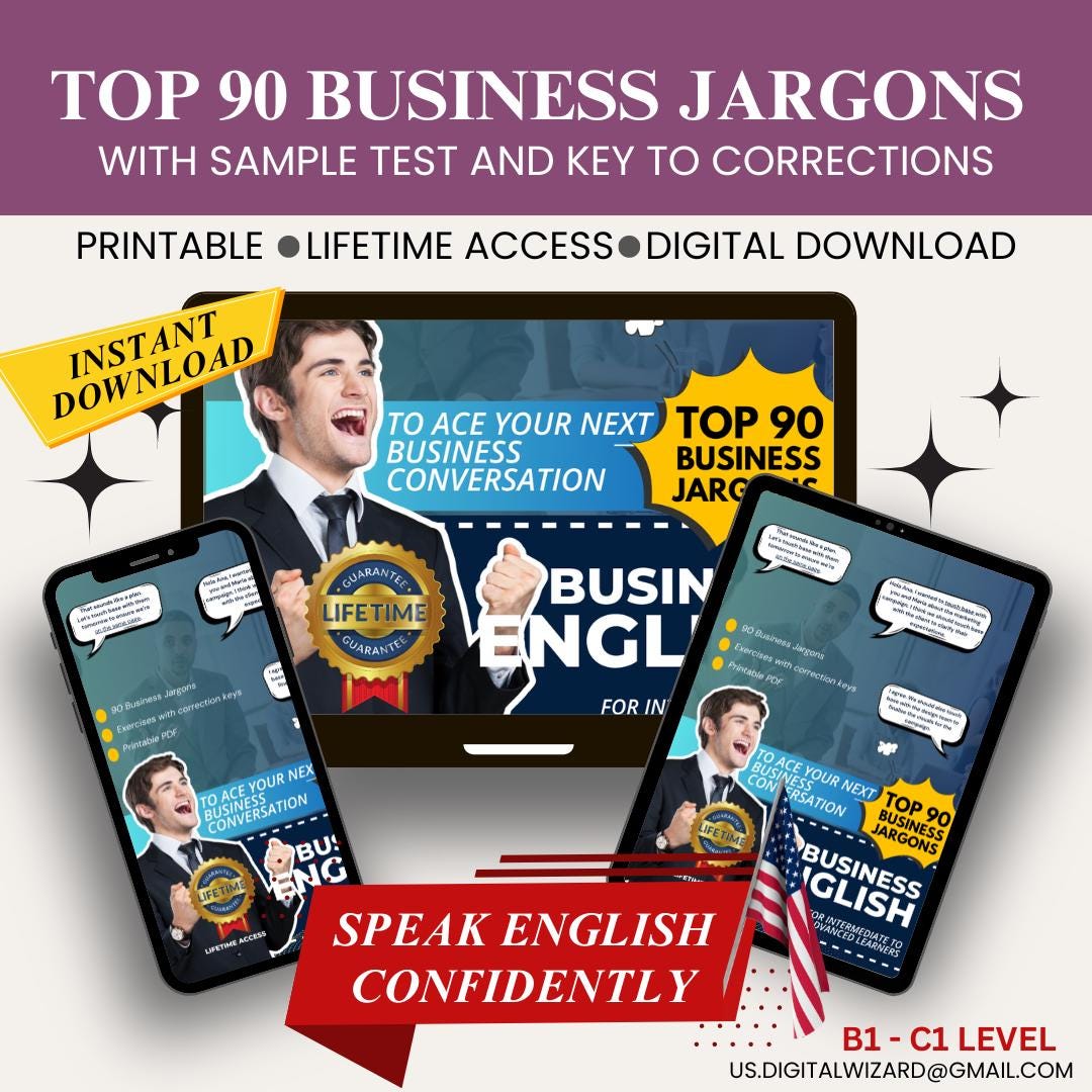 Speak Business English Confidently: 90 Essential Jargons Course With Examples & Exercises B2-C1 ...
