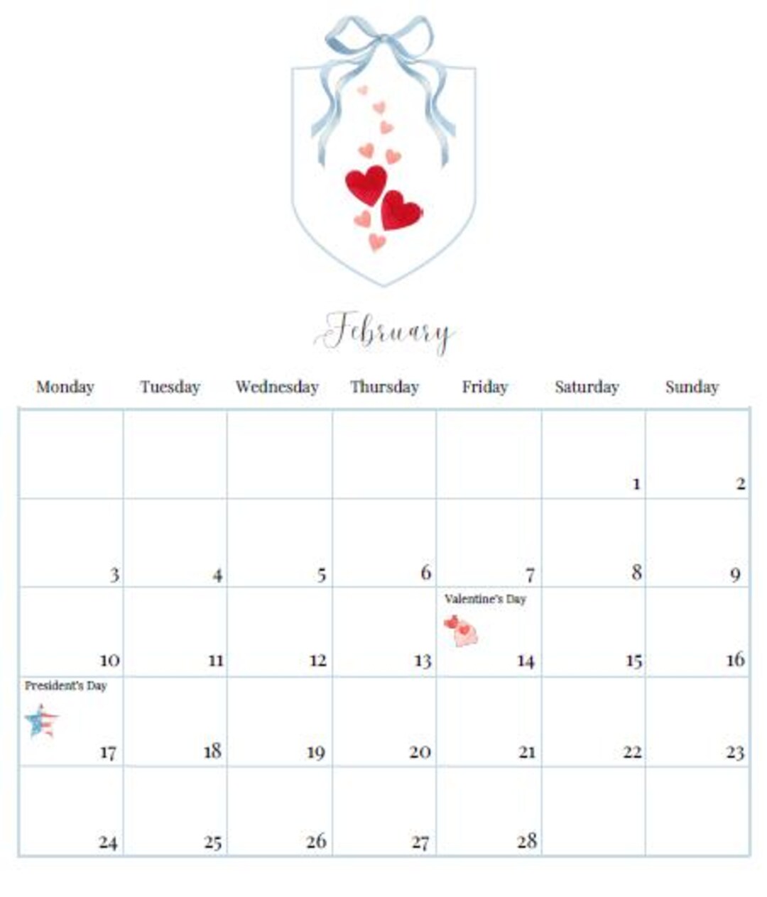 2025 Grand Millennial Printable Calendar - Etsy