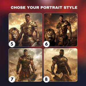 Gladiator Portrait: Custom Gladiator Men Portrait, Unique Art for ...