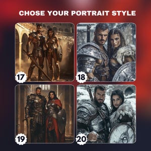 Gladiator Portrait: Custom Gladiator Couple Portrait, Unique Art for ...