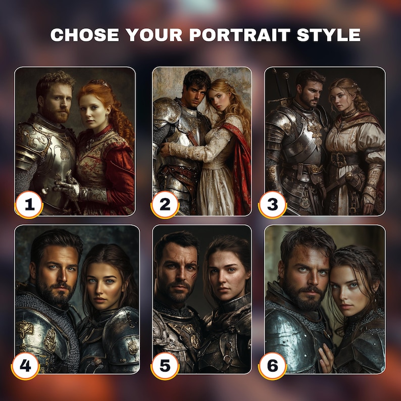 Custom Portrait of Medieval Knight - Unique Couple Portrait, Fantasy ...