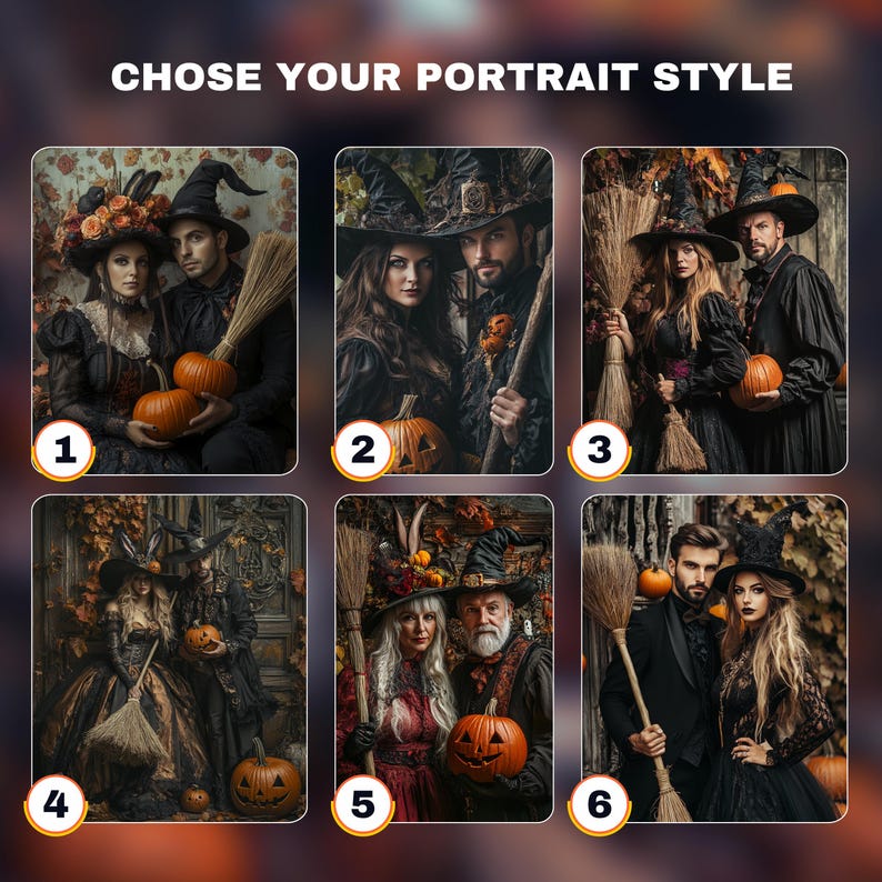 Halloween Couple Portrait | Custom Halloween Couple Art | Unique Spooky ...