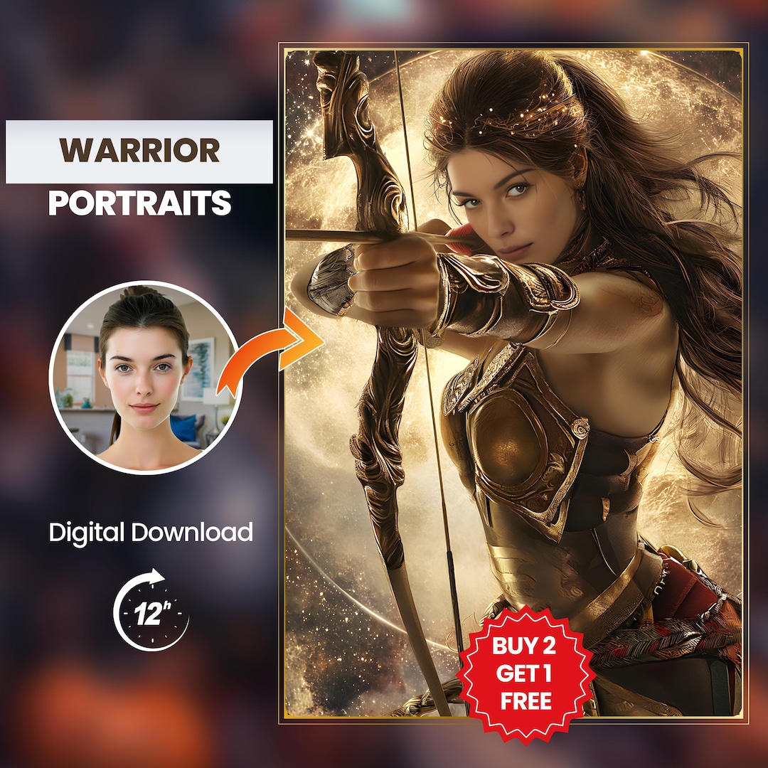 Warrior Portrait | Beautiful Warrior Women Art, Fantasy Decor, Unique ...